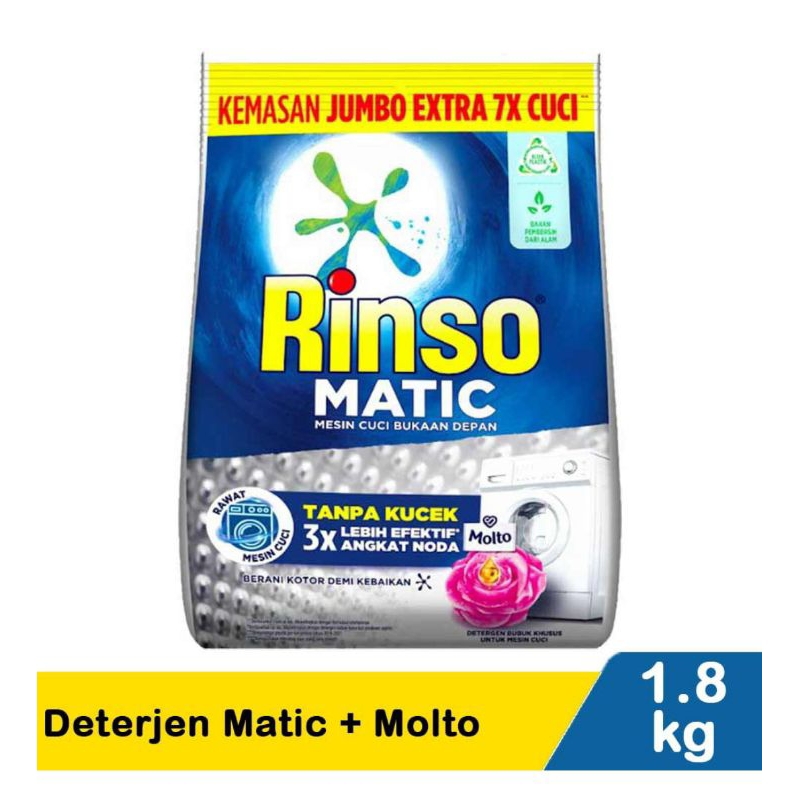 Jual Rinso Matic Jumbo Detergent + Molto 1.8KG | Shopee Indonesia