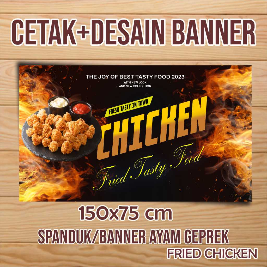 Jual CETAK SPANDUK FRIED CHICKEN 150X75 | Shopee Indonesia