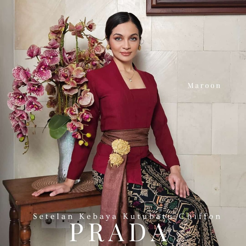 Jual SETELAN KEBAYA BALI CHIFFON PRADA EDISI WARNA MAROON | KEBAYA ...