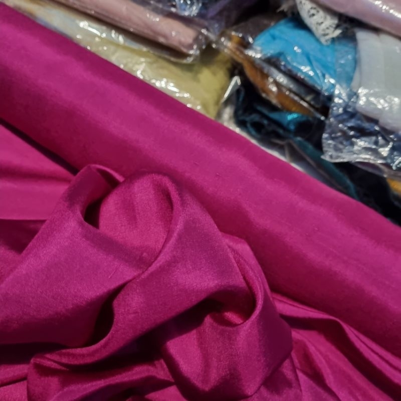 Jual Kain Sutra Thai Silk | 100% Pure Silk Fabric ( Thaisilk ) | Shopee ...