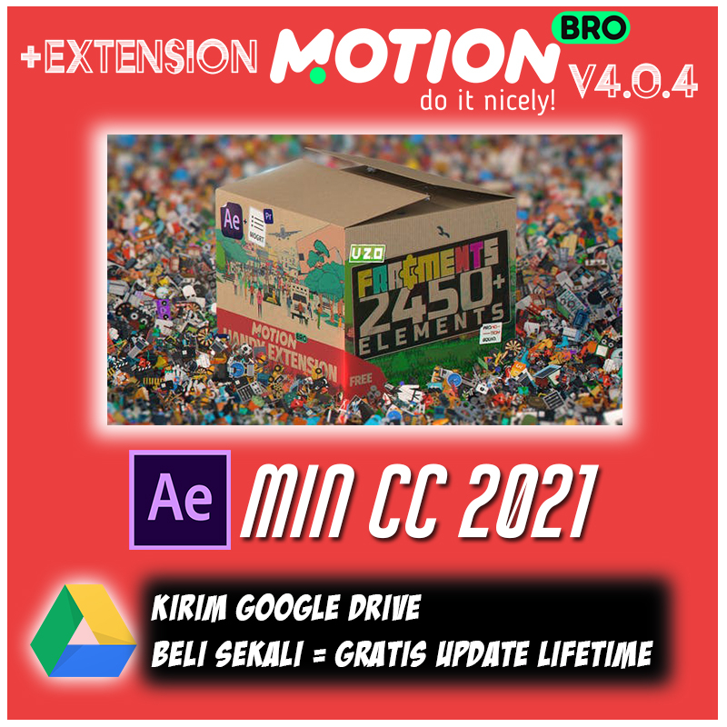 Jual Fragments Animated 2D Elements with Motion Bro 4 Extension Template After Effects Premiere ...