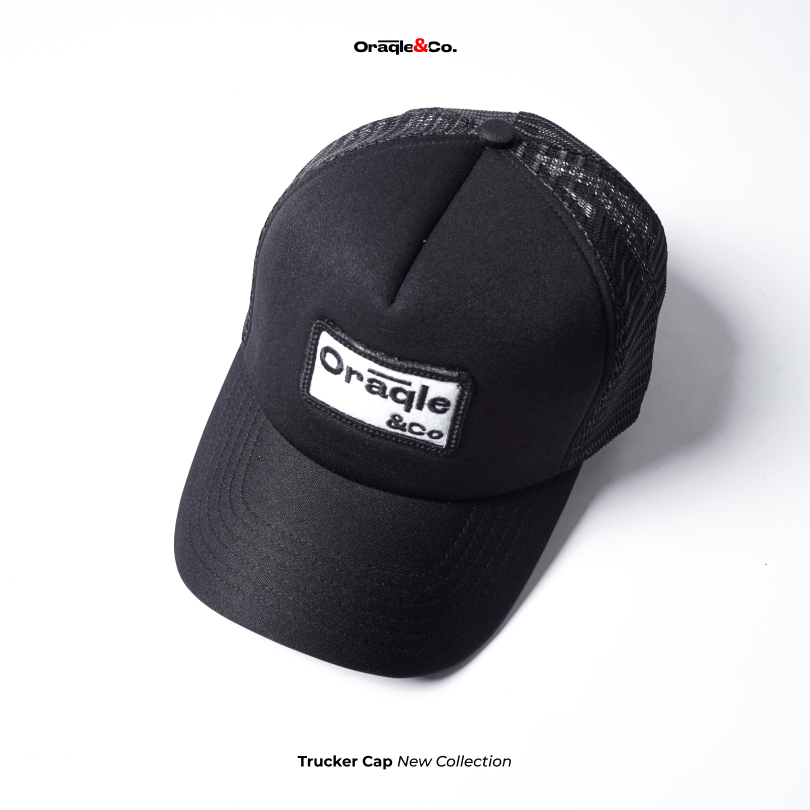 Jual Trucker Hat - Topi Trucker - Oraqle Nupatch Black | Shopee Indonesia