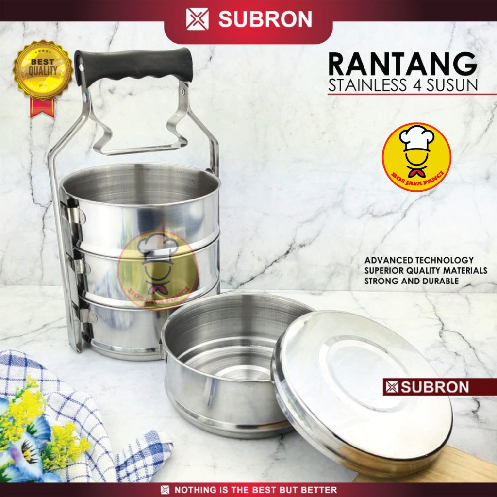 Jual NEW Rantang Stainless Steel 4 Susun SUBRON Diameter 14cm 16cm ...