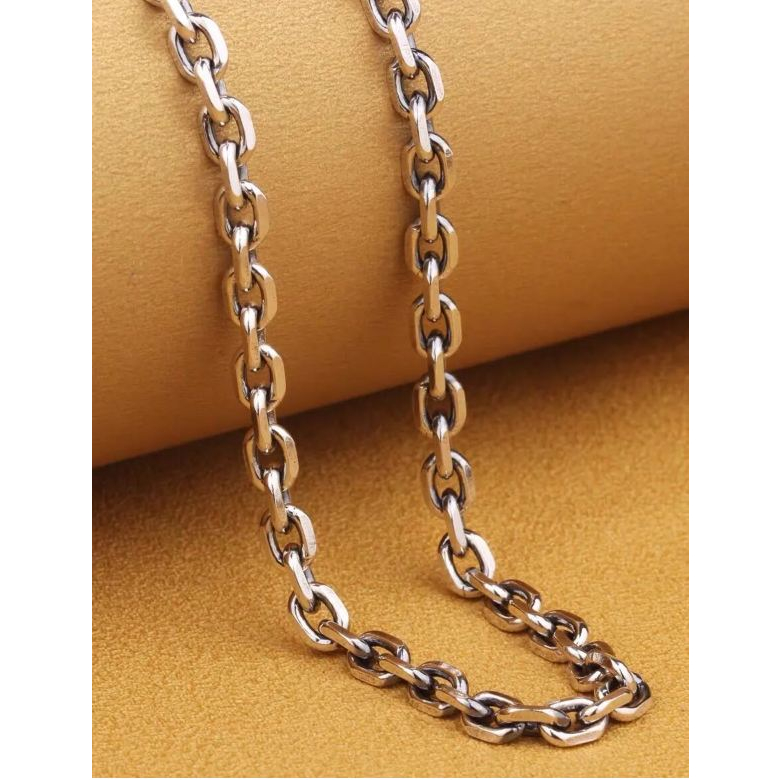 Jual Kalung Rantai Titanium Pria Model Rantai Kapal Anti Karat Warna ...