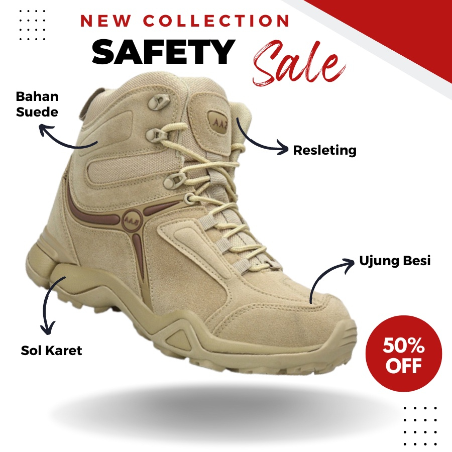 Jual Sepatu Safety Tactical Boots Sepatu Hiking Naik Gunung Ujung Besi ...