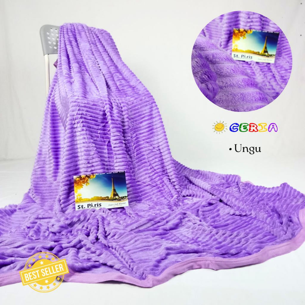 Jual Selimut Bulu Halus Lembut Dewasa Polos Hangat ST PARIS 180x200 Cm ...