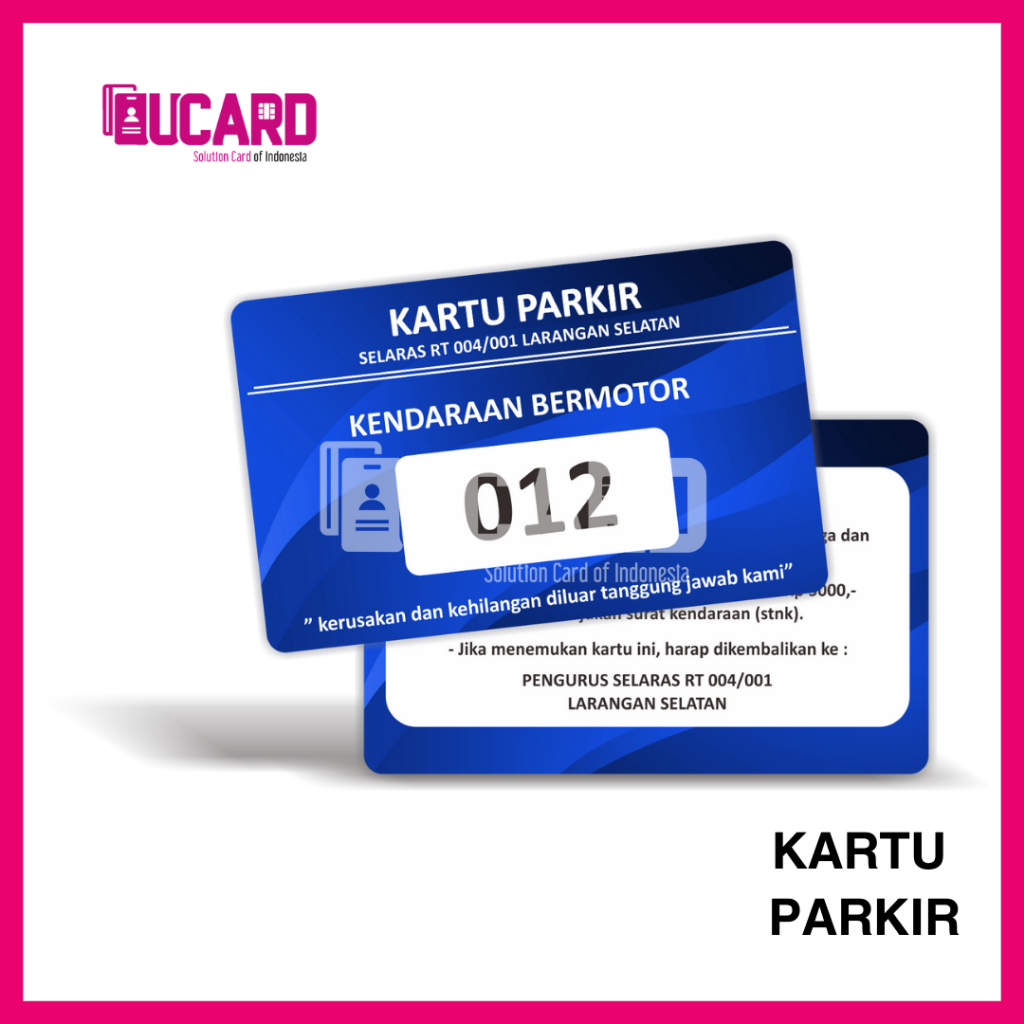 Jual CETAK KARTU PARKIR PREMIUM CUSTOM BAHAN PVC CETAK 2 SISI | Shopee ...