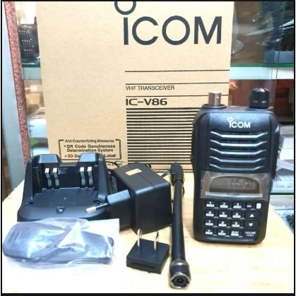 Jual HT ICOM V86 7Watt VHF Lengkap dengan Earset Walkie talkie | HT ...
