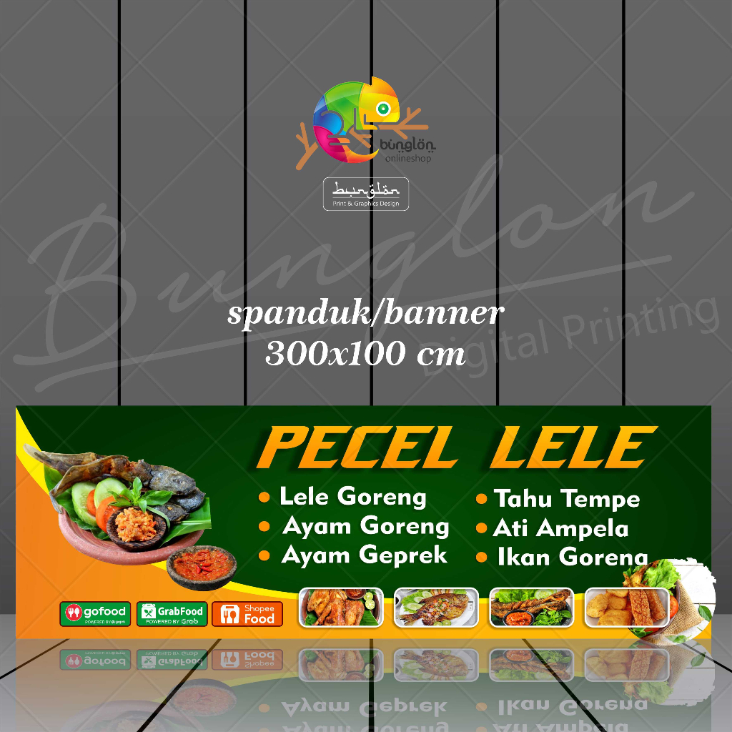 Jual Size 300x100 Cm Spanduk Banner Pecel Lele Custom Desain, Model B ...
