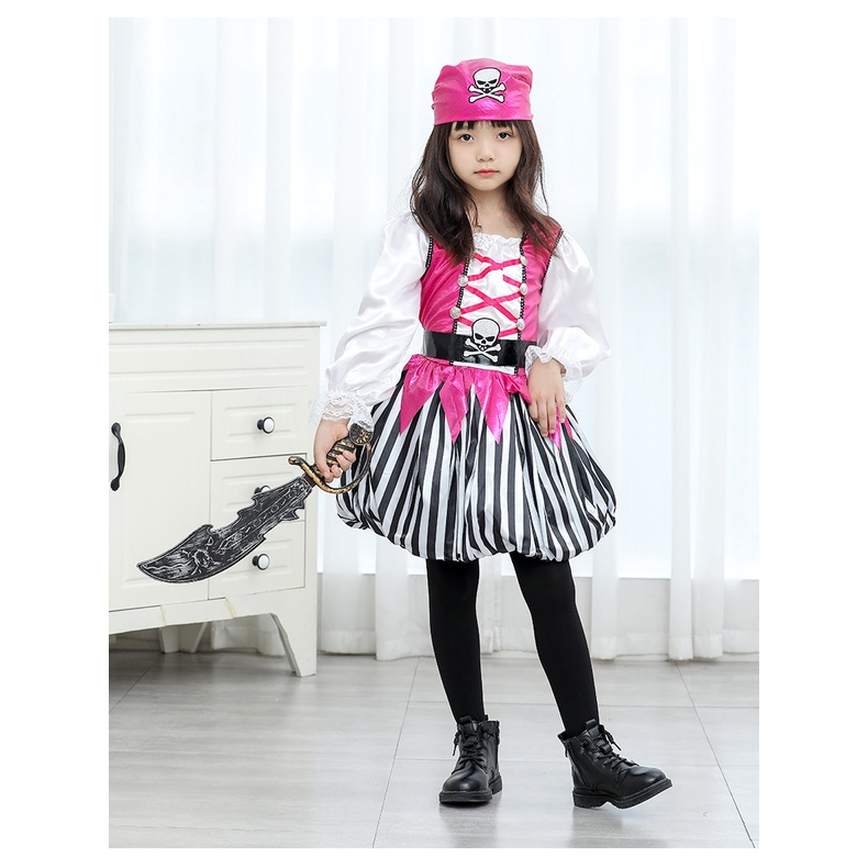 Jual kostum halloween anak serem lucu bajak laut pirates onepiece cewek ...