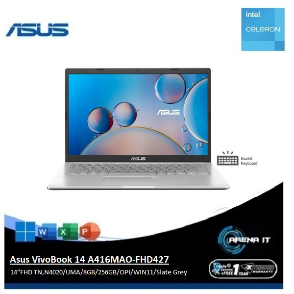 Jual Asus VivoBook 14 A416MAO-FHD427 [14"FHD TN,N4020/UMA/8GB/256GB/OPI ...