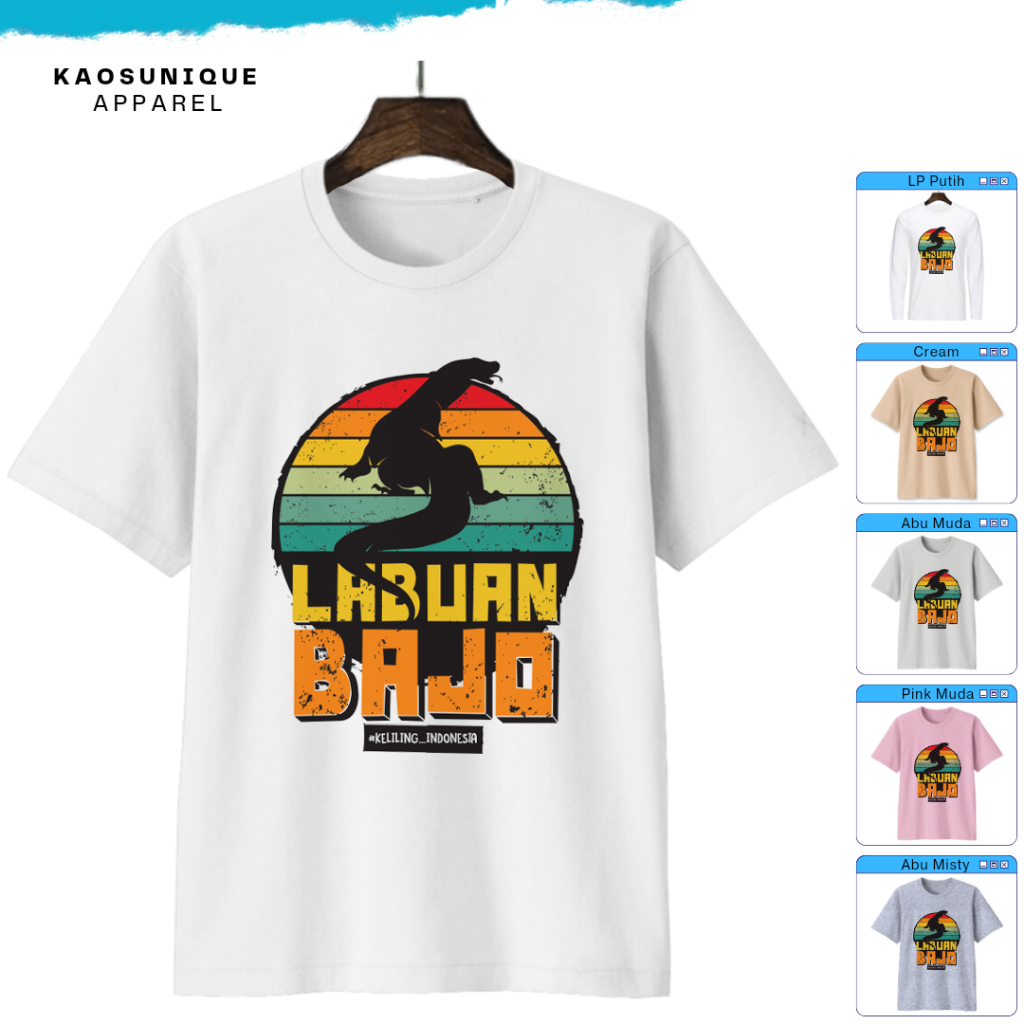 Jual KAOSUNIQUE T-Shirt Labuan Bajo Gradasi - Unisex Katun Combed 20s ...