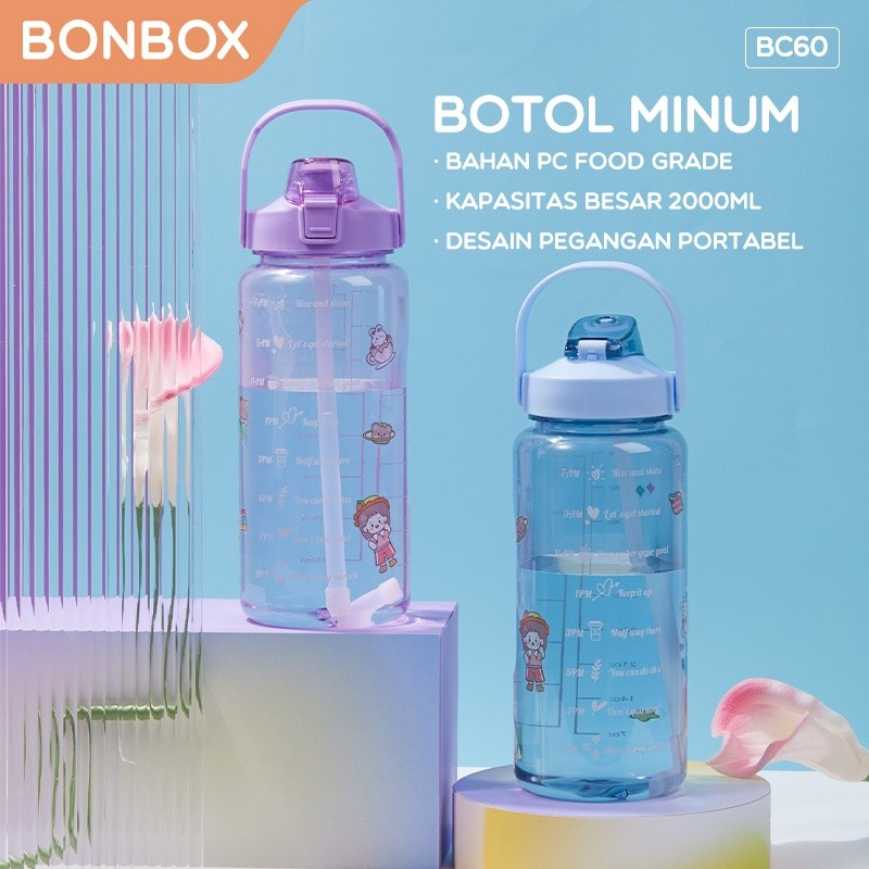 Jual Botol Minum Motivasi 2 Liter Jumbo - Bonbox BC60 | Shopee Indonesia