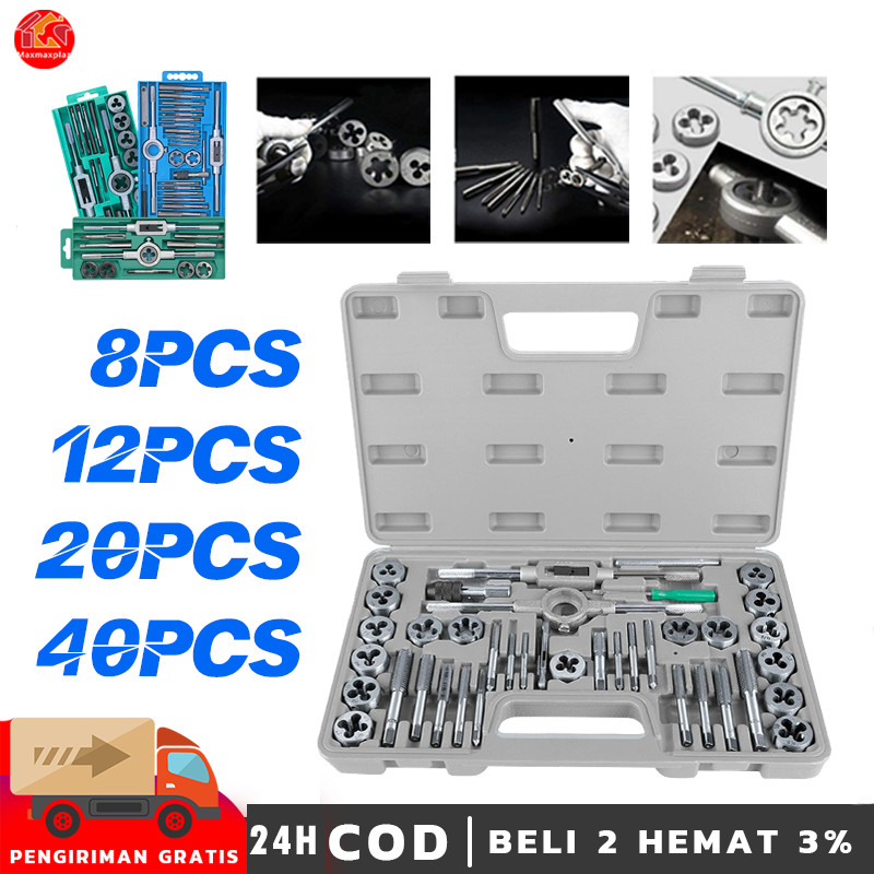 Jual Hand Tap Set 40pcs Adjustable Hand tab Handtab Dies Set 40 Pcs ...