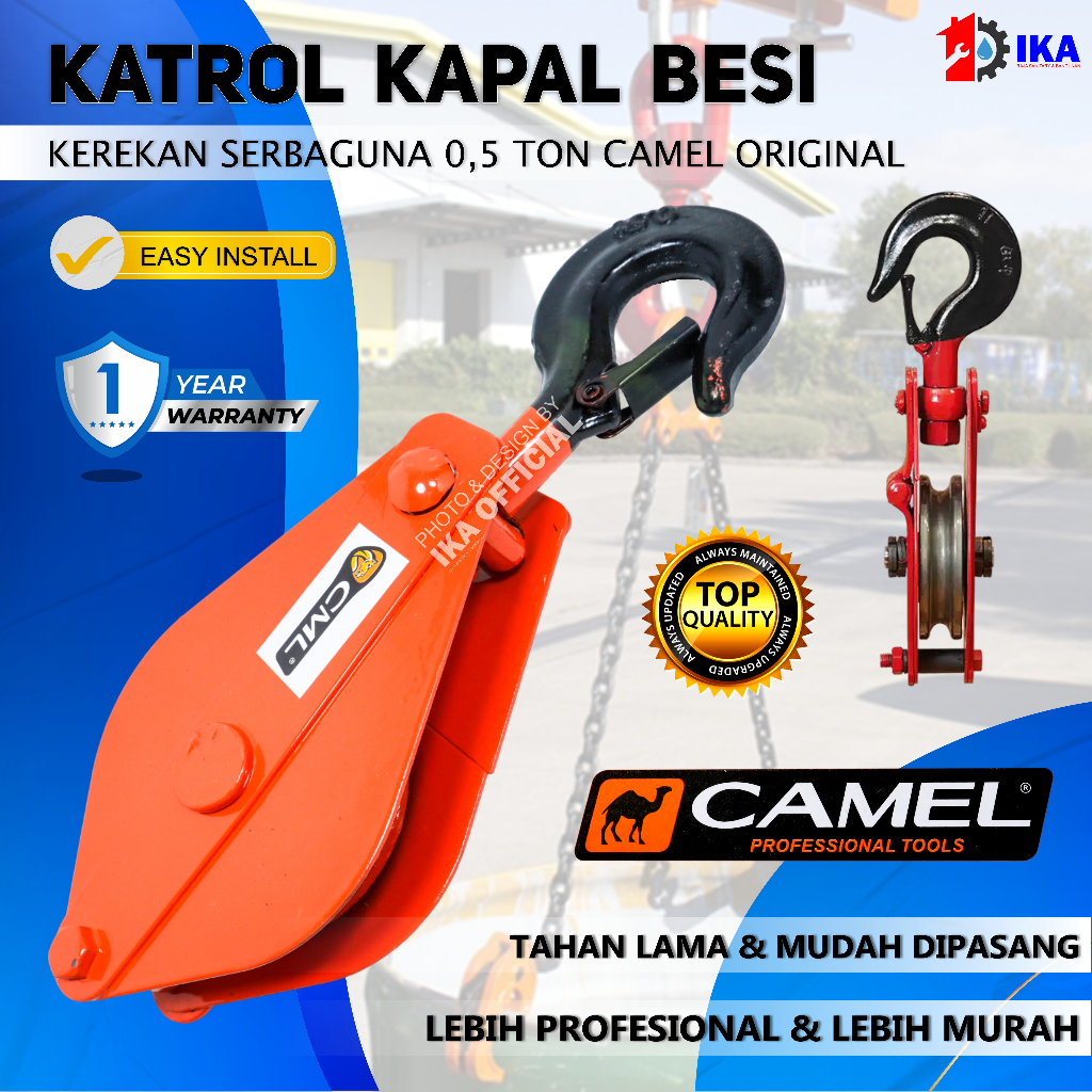 Jual Katrol Kapal Kerekan Sumur Camel 0.5 Ton 3 Timba Besi 3 Inch 500kg ...