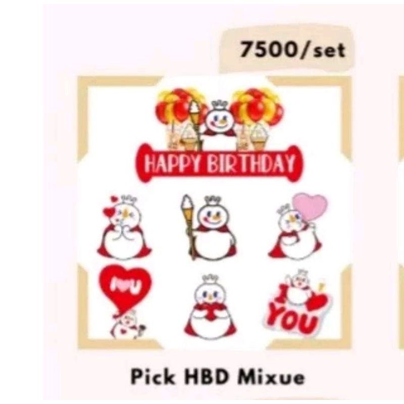 Jual Topper Kertas Hiasan Kue Ulang Tahun Mixue | Shopee Indonesia