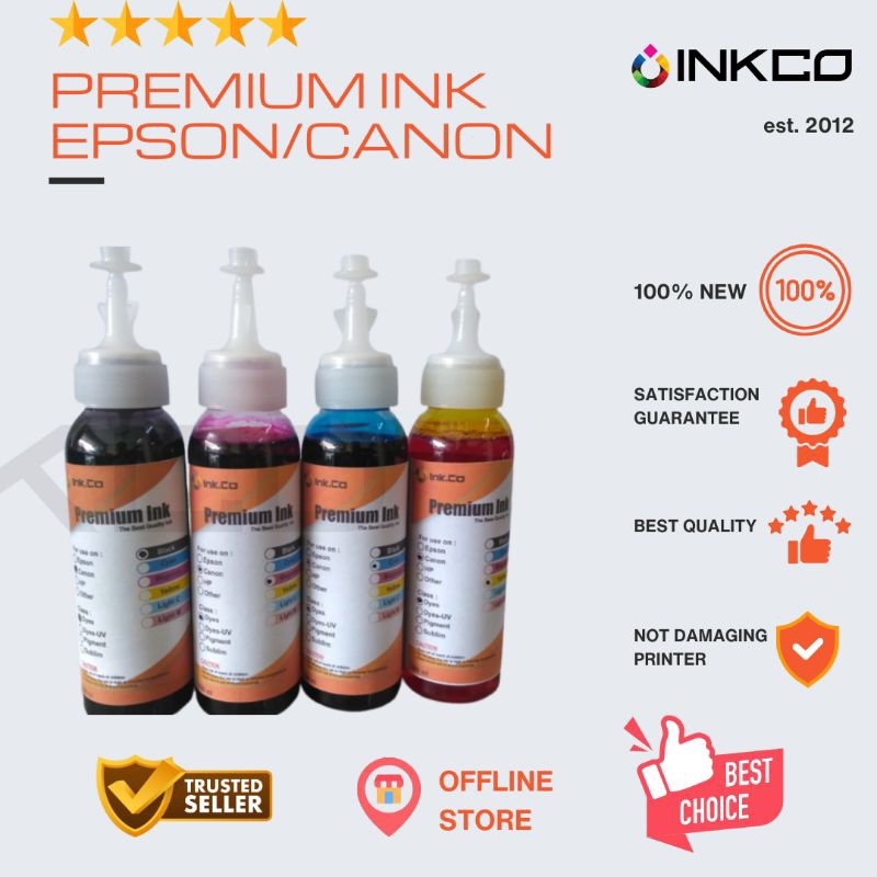 Jual INKCO Tinta Premium Printer Canon/ Epson 100ml | Shopee Indonesia