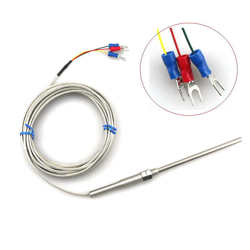 Jual RTD PT100 Stainless Probe 10 cm 3 Kabel 2M Sensor Suhu -100C ...