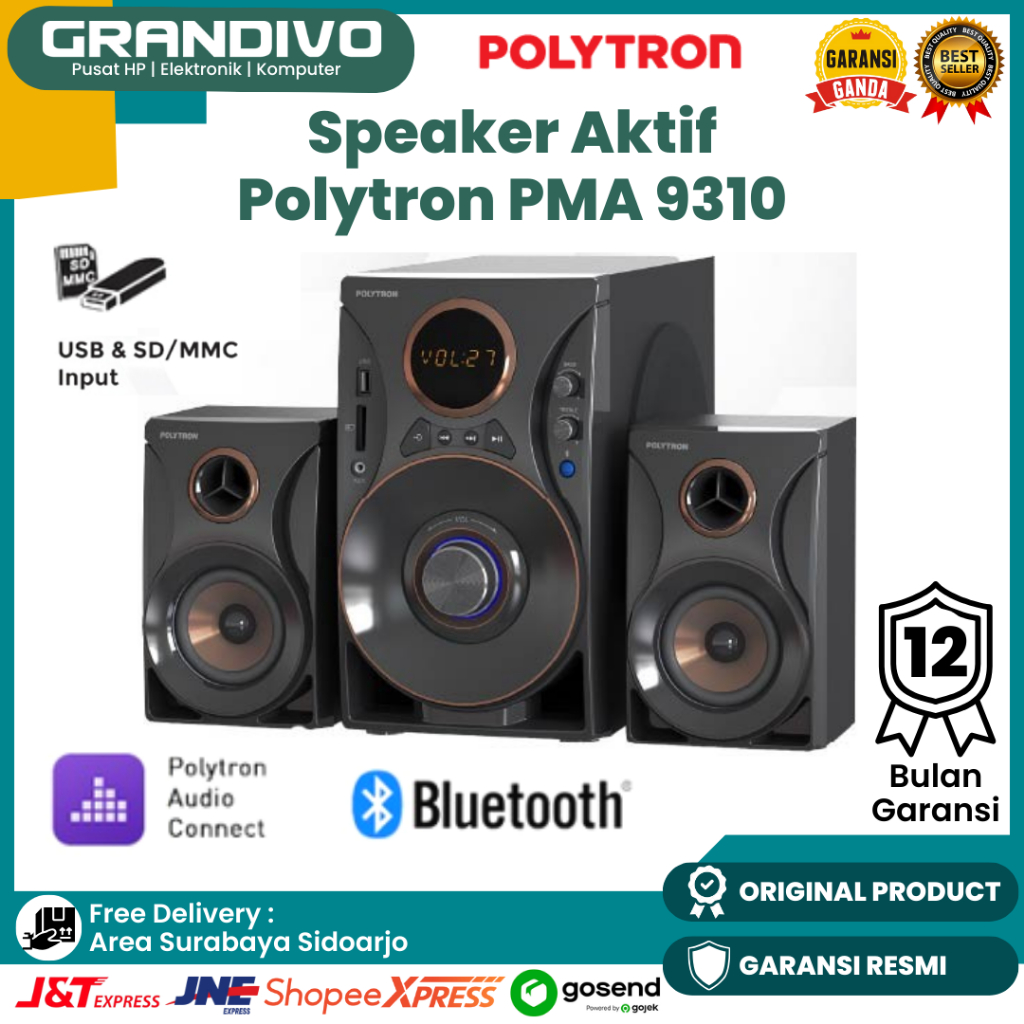 Jual Speaker Aktif Polytron Bluetooth Pma 9310 Superbass Garansi Resmi