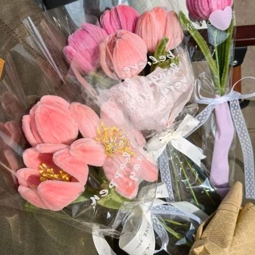 Jual Bucket bunga Pipe Cleaner | Bunga Kawat Bulu | untuk hadiah ...