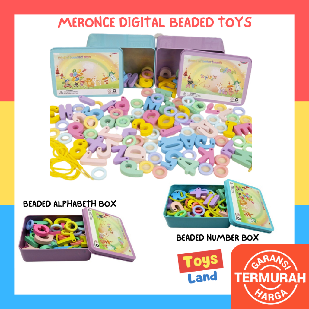 Jual Meronce Digital Beaded Toys Angka Lacing Beads Mainan Meronce Kayu ...