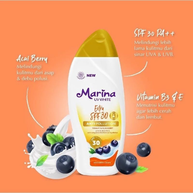 Jual Marina UV White Hand & Body Lotion Extra SPF 30 | Shopee Indonesia