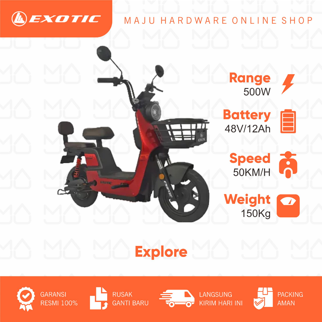 Jual Sepeda LIstrik Exotic Explore /500watt | Shopee Indonesia