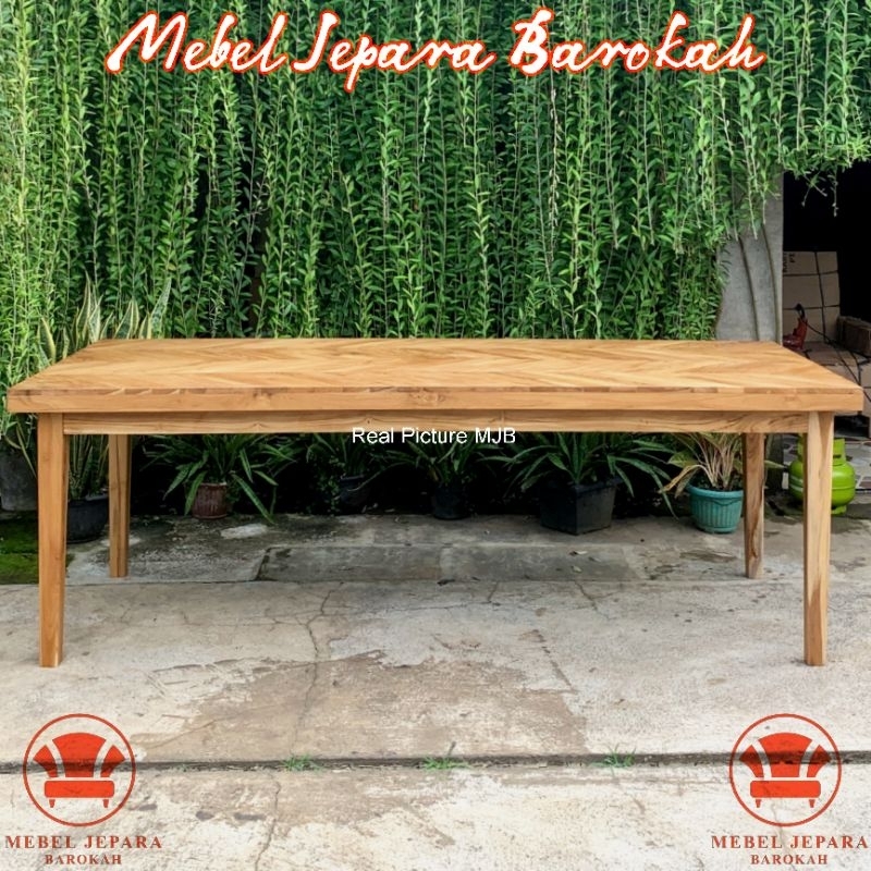 Jual Meja Makan Kayu Jati Bentuk Persegi Panjang Dining Table Panjang ...