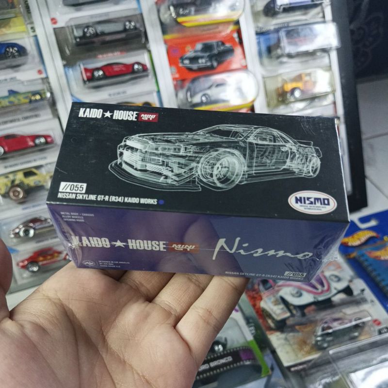 Jual kaido house mini gt nissan skyline r34 nismo blue open segel ...
