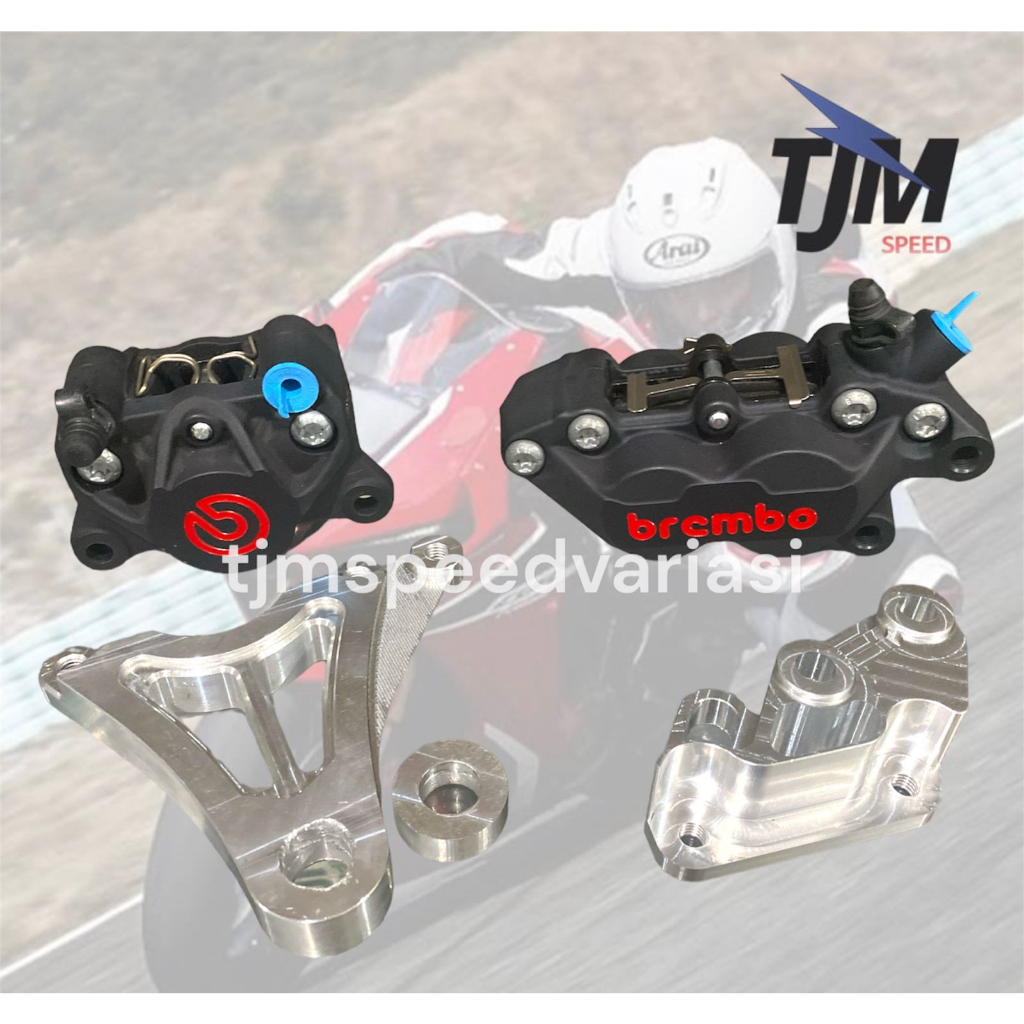 Jual paket kaliper brembo 4p 2p black hitam depan belakang + breket depan belakang mj pro untuk ...