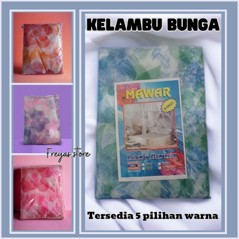 Jual KELAMBU MOTIF BUNGA SUPER JUMBO 180x200cm DAN 200x200cm | Shopee ...