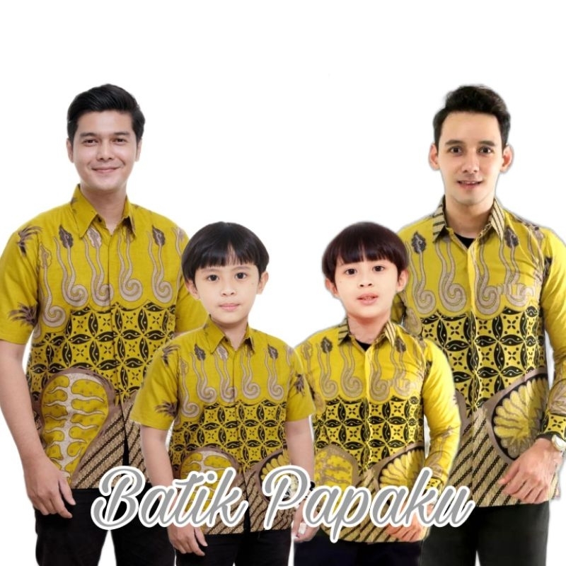 Jual Kemeja Batik Anak Laki laki Warna Kuning Lemon Lime Batik Pria ...