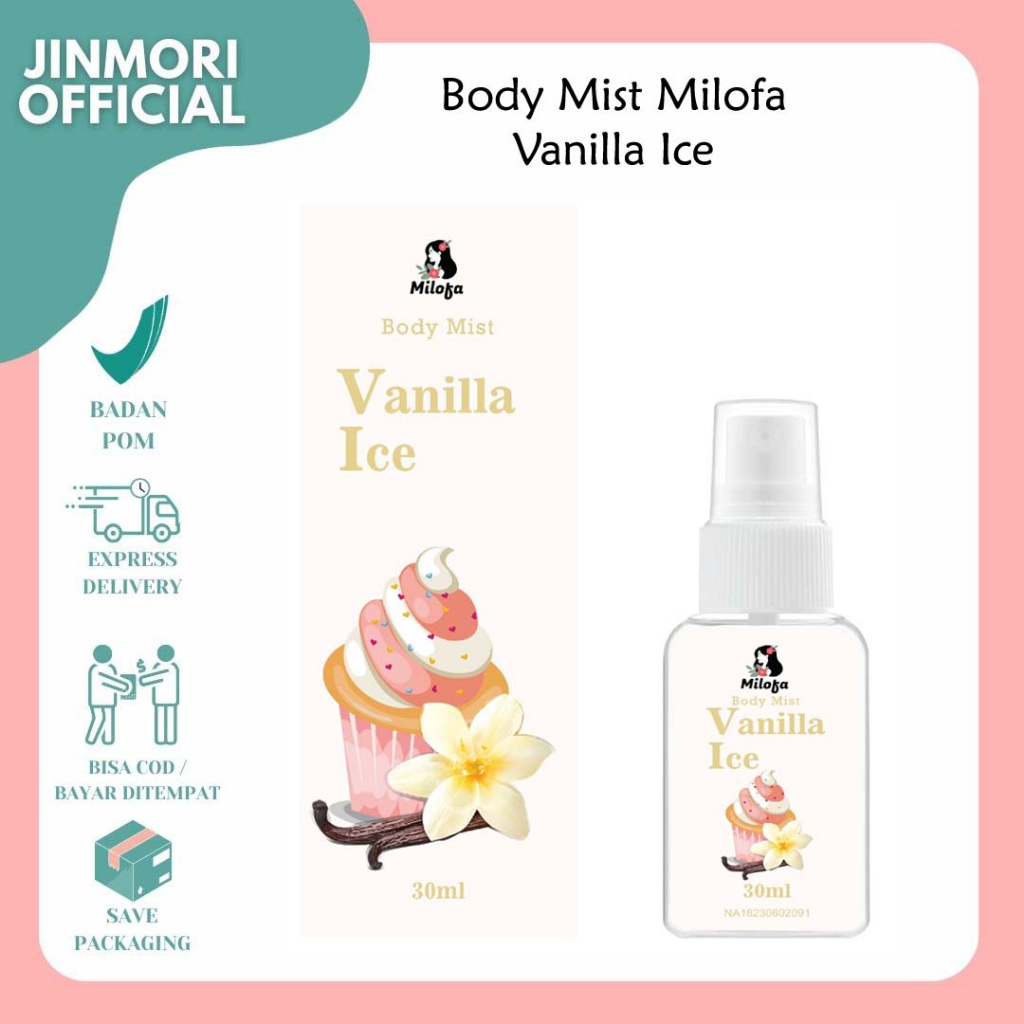 Jual JM - [BPOM] Body Mist Milofa 30ml / Parfum Body Mist Vanilla Ice ...