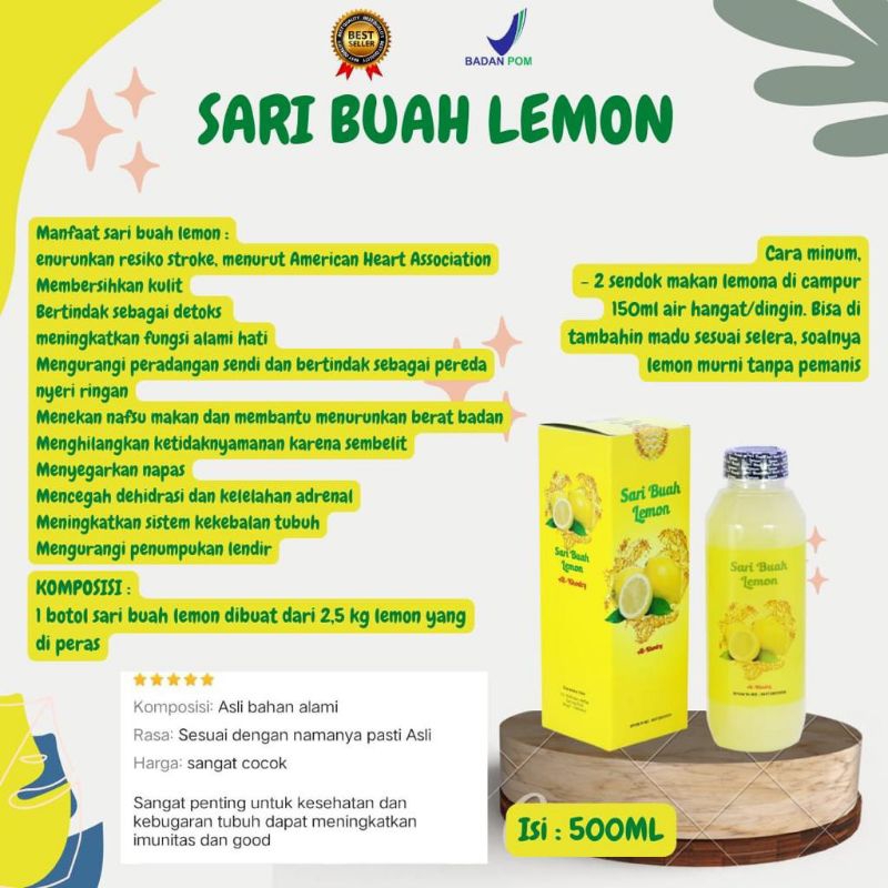 Jual Sari buah lemon 500ml | Shopee Indonesia