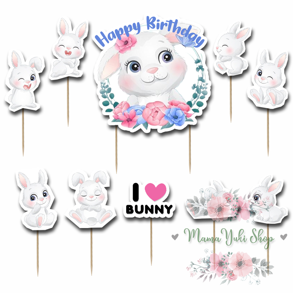 Jual Topper Cake Hiasan Kue Ulang Tahun Anak motif KELINCI BUNNY RABBIT ...