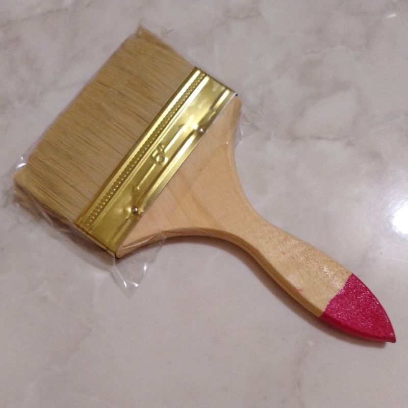 Jual Kuas cat tembok/ kuas cat gagang kayu tebal ukuran 5 inchi, harga ...