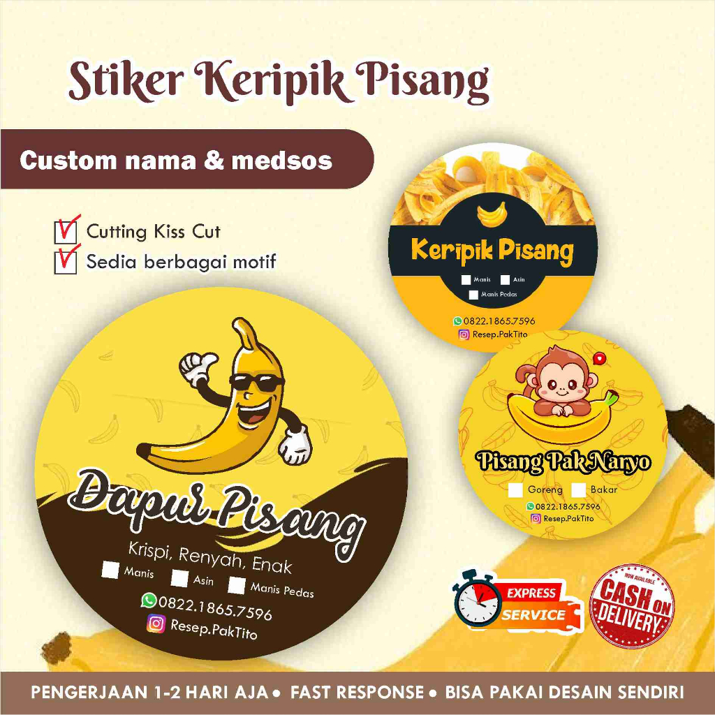 Jual Stiker Cromo Keripik Pisang Stiker Kemasan Makanan Label Makanan Label Minuman