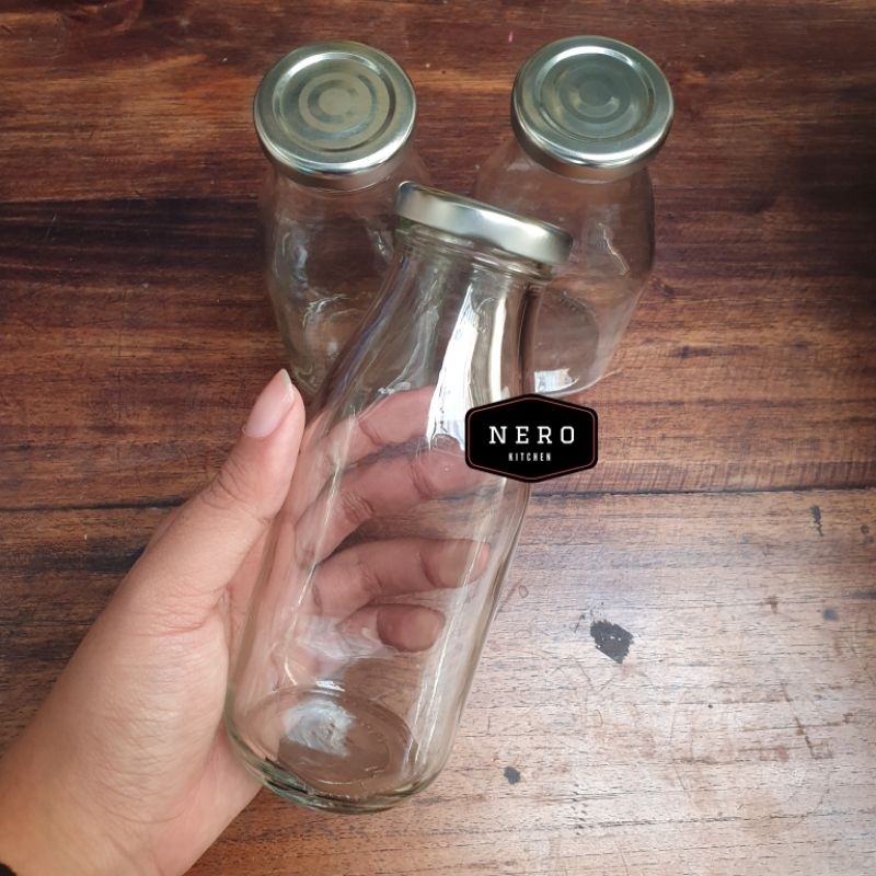 Jual Botol Kaca Jus 330ml / Kemasan Kaca / Botol Juice Kaca / Milk ...