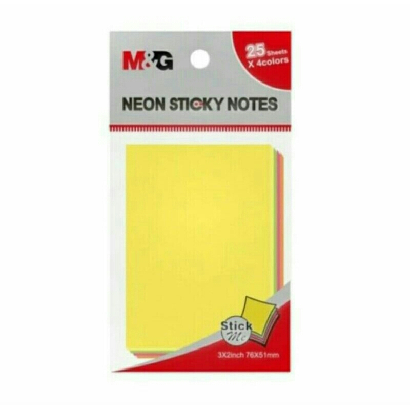 Jual Sticky Notes memo Sticker Tempel Neon 100 Sheet 4 colour 76x51mm ...