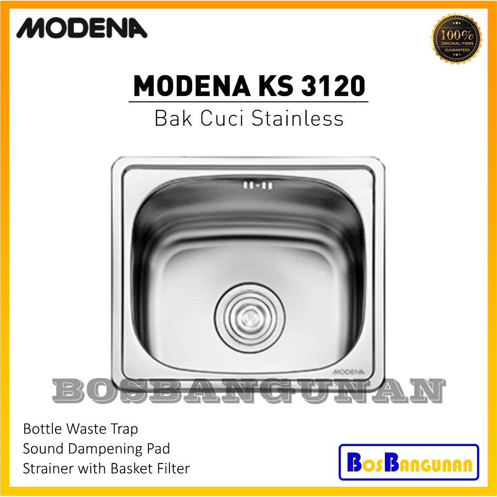 Jual Bak Cuci Piring Stainless Steel MODENA KS3120 / SINK MODENA KS 3120 / Stainless Sink / Sink ...