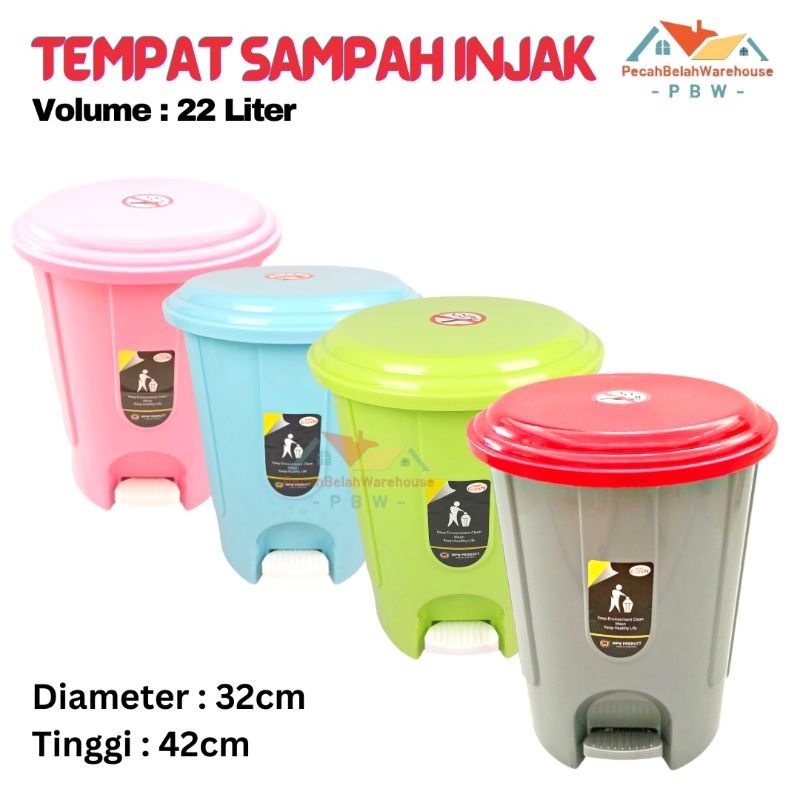 Jual Tempat Sampah Injak 22L Silver Warna / Tong Sampah Outdoor ...