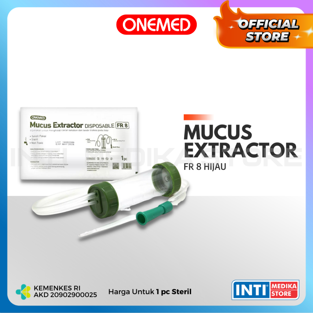 Jual ONEMED - Mucus Extractor FR.8 Hijau | Alat Penyedot Lendir Dahak Bayi | Shopee Indonesia
