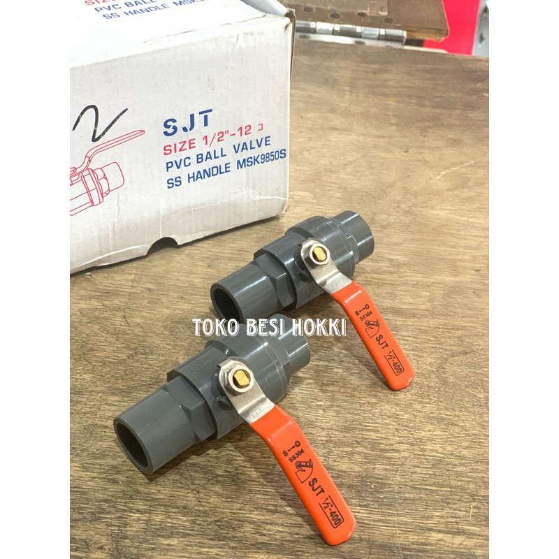 Jual Stop Kran Gagang Besi 1/2 / Ball Valve Pvc Ball Gagang Besi SJT 1/2 | Shopee Indonesia
