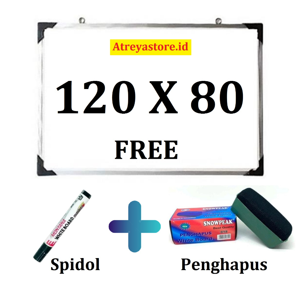 Jual PAPAN TULIS SPIDOL ATAU KAPUR / WHITEBOARD / BLACKBOARD UKURAN 120 ...