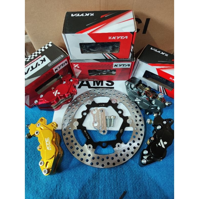Jual kaliper set KTC KYTACO sama disc AMS 260mm hitam 4p besar crm logo ...