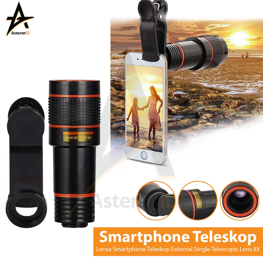 Jual Lensa Smartphone Teleskop External Single Telescopic Lens 8X ...