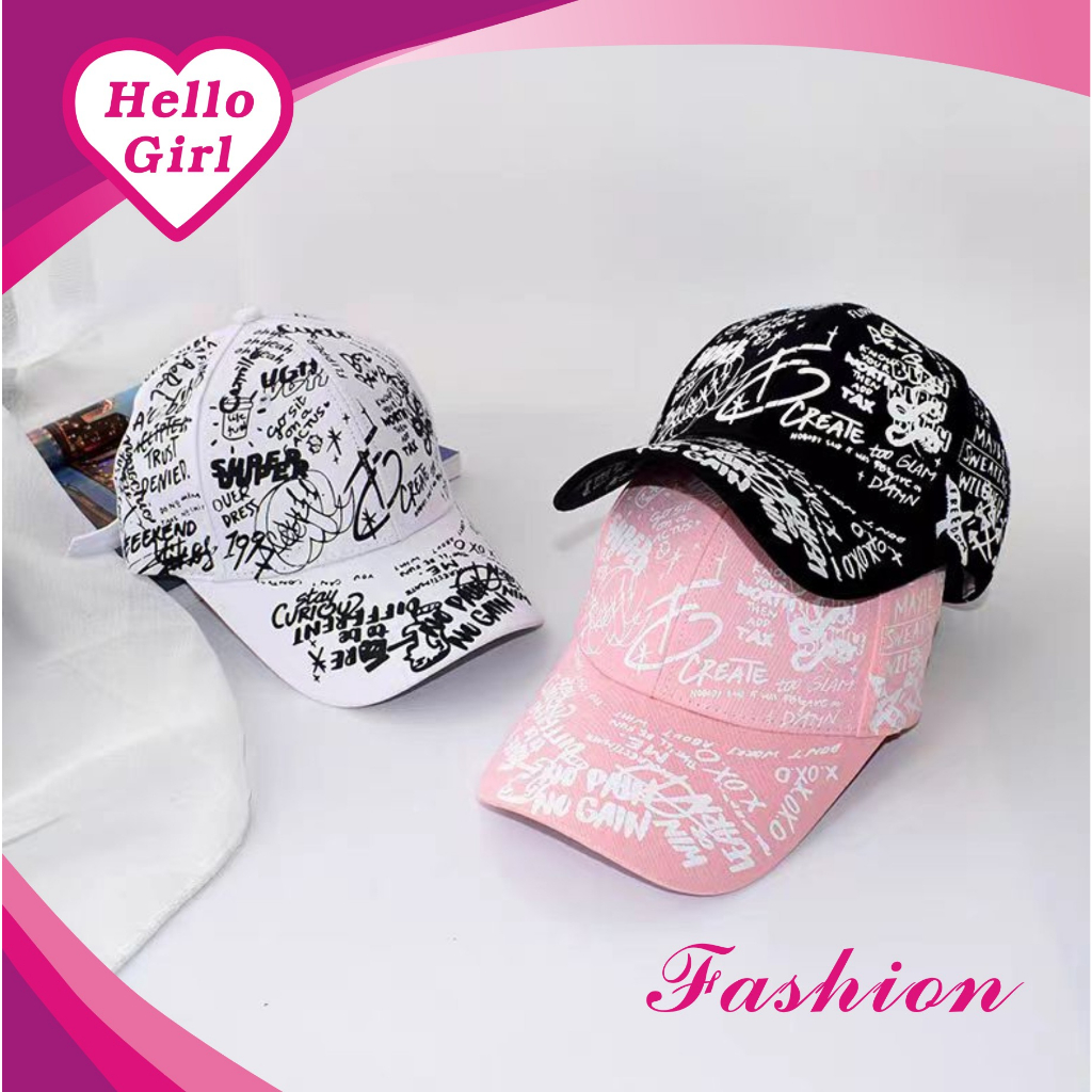 Jual (Hello Girls )MZ51 Topi Baseball Unisex Motif Tulisan Gaya Korea ...