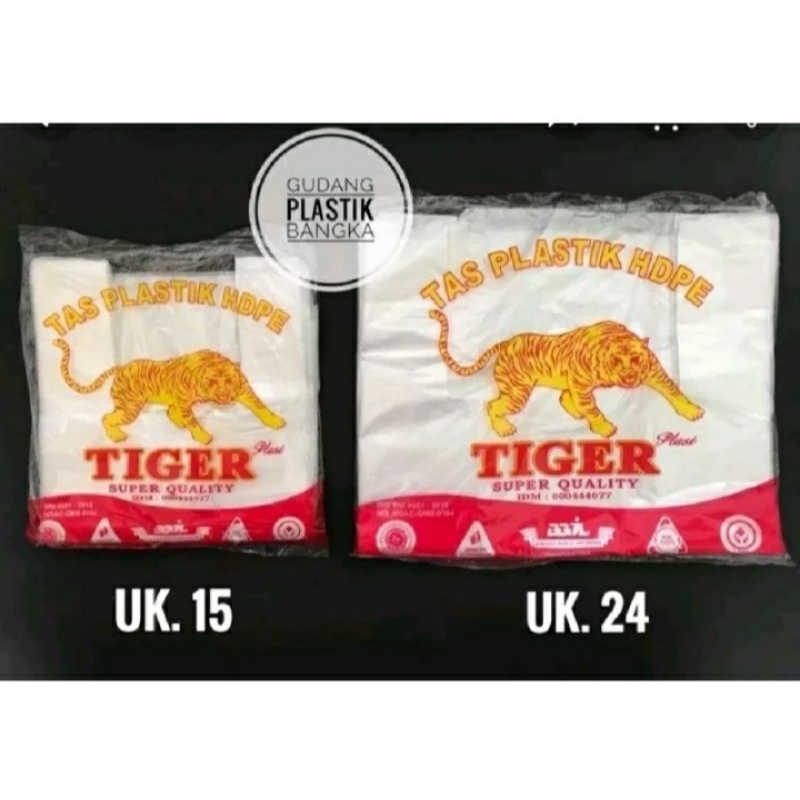 Jual plastik tiger kantong putih bening ukuran 15,24 | Shopee Indonesia