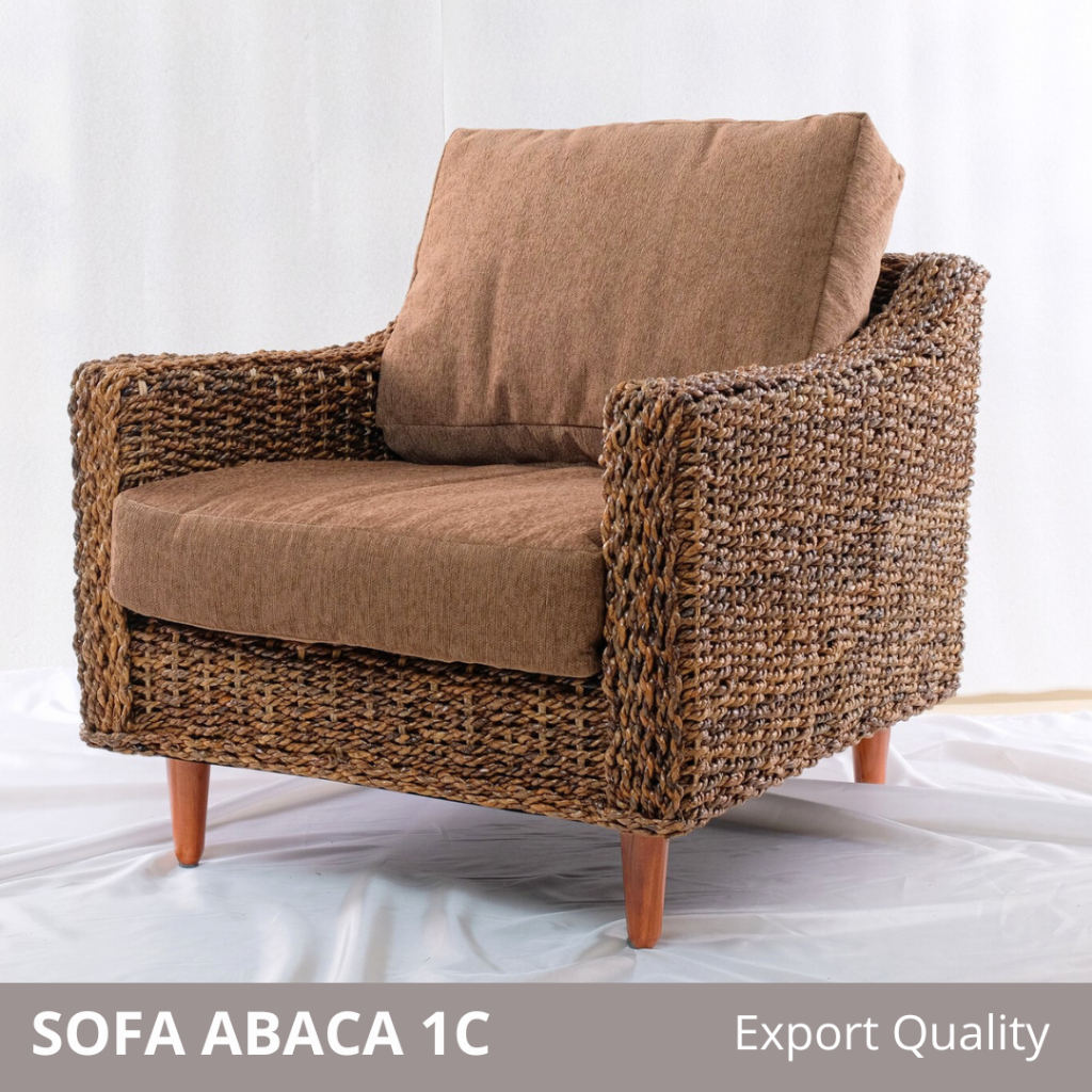 Jual Sofa Abaca 1 Seater Serat Pisang Kursi Ruang Tamu Empuk | Shopee ...
