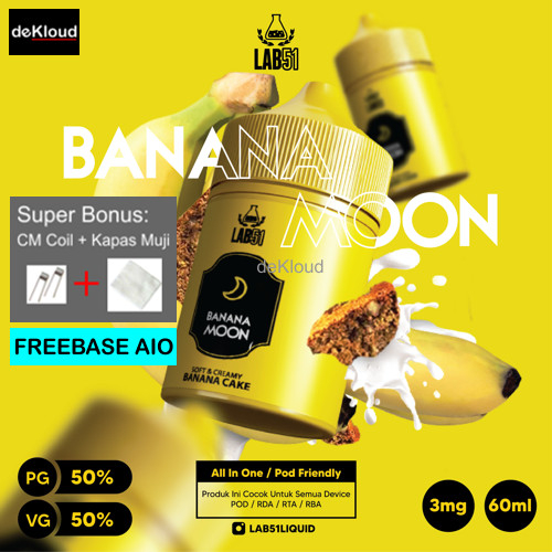 Jual LAB51 BANANA MOON AIO liquid 60ml | 3mg 6mg Pod Friendly Freebase ...